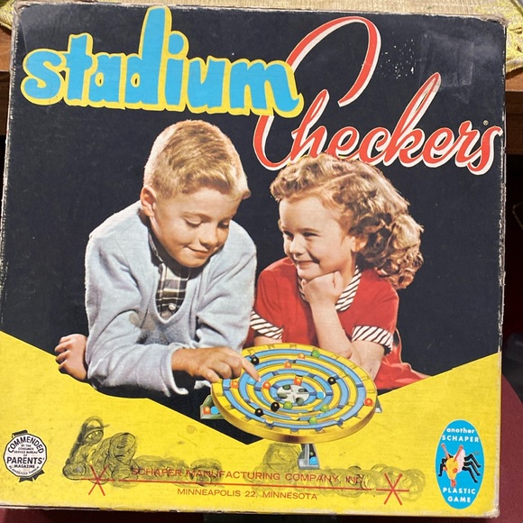 Schaper Games | Games | Vintage 952 Schaper Stadium Checkers Excellent ...